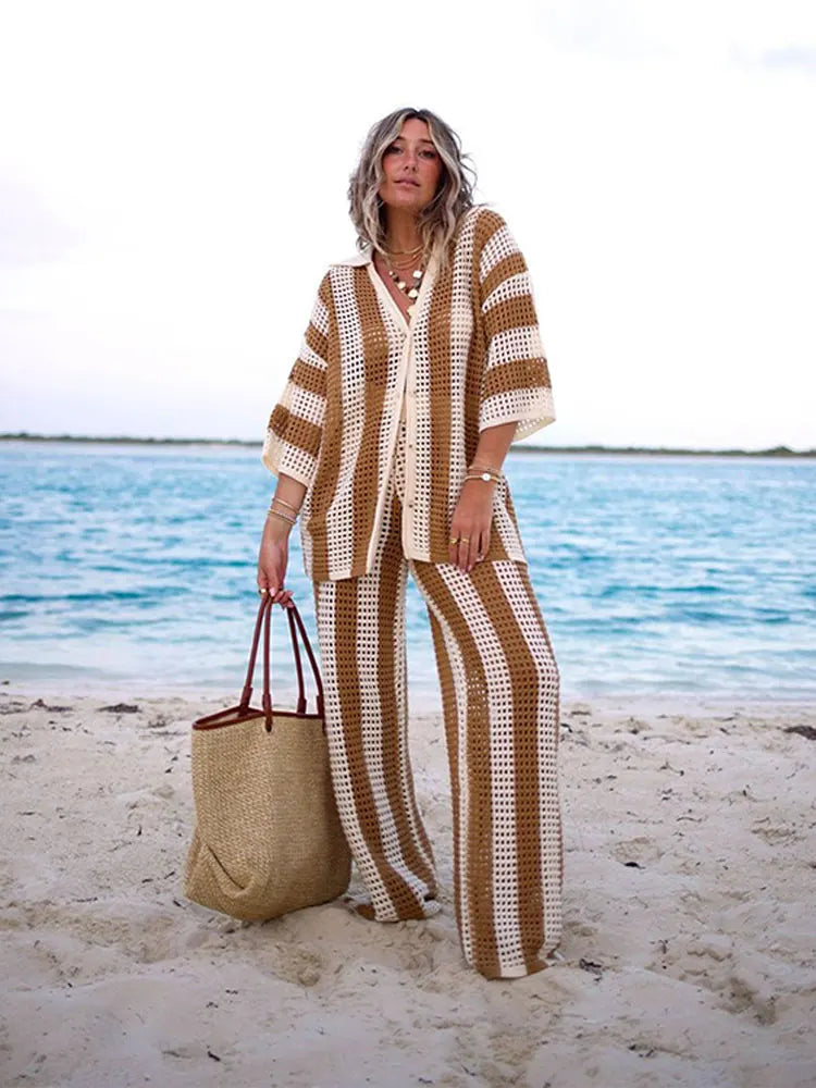 Steffie - Crochet knit two piece set – sundayaffairs