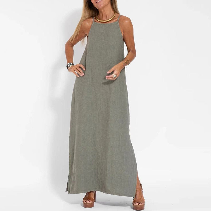 MayaMay™ - Cotton blend elegant dress – sundayaffairs